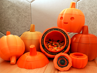 Twist Lock Box - Pumpkin | 3D Printy